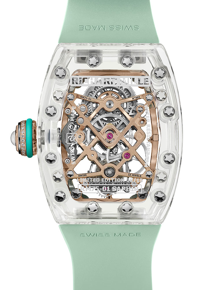 Richard Mille Introduces New Sapphire Cases In Caliber RM 75-01